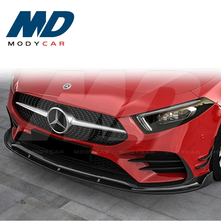 Pt Style Carbon Fiber Front Bumper Canards For 2019-2021 Mercedes Benz ...