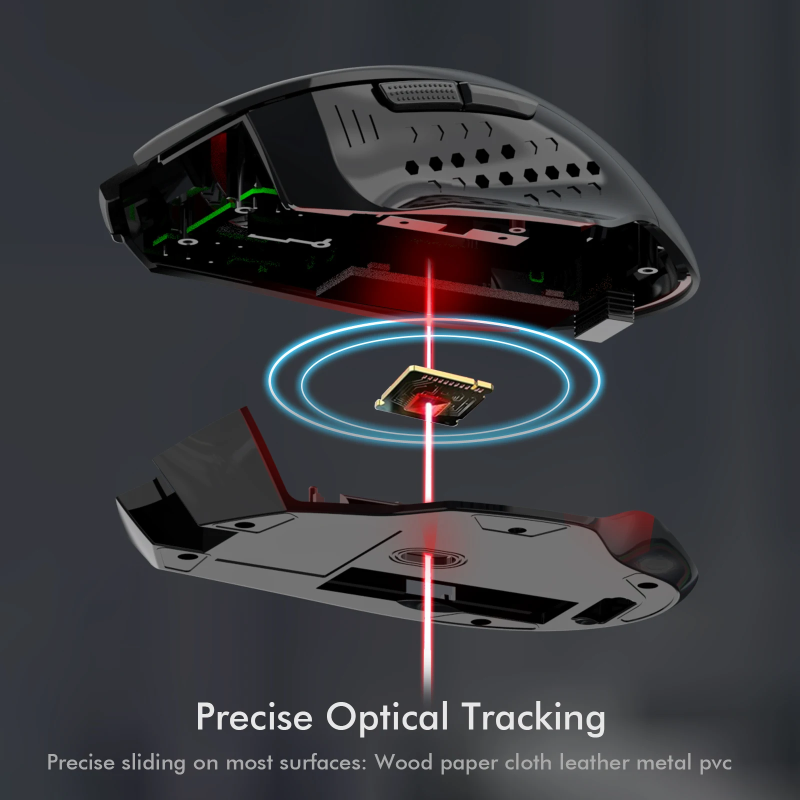 Professional Ergonomics Design Wireless Mouse Optical 4800DPI USB ...