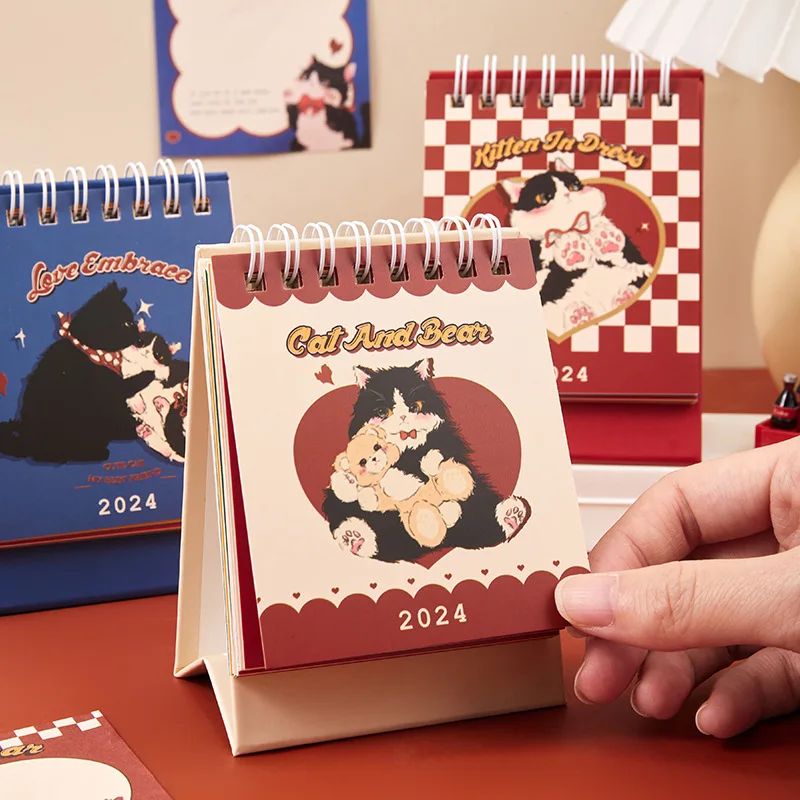 Cartoon Cat Kawaii Calendars Mini 2024 Calendar Hot Selling In Office ...