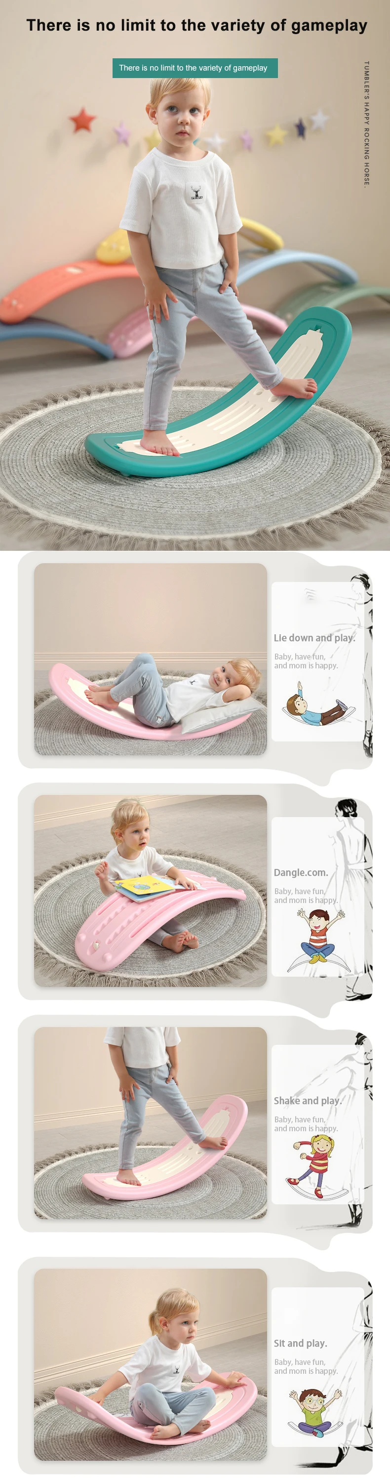 New Multifunction Indoor Sensory Training Rocking Horse Kids 2-in-1 ...