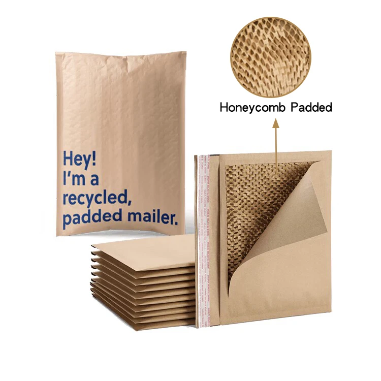 Custom Printed Biodegradable Kraft Paper Bubble Mailer Shipping ...