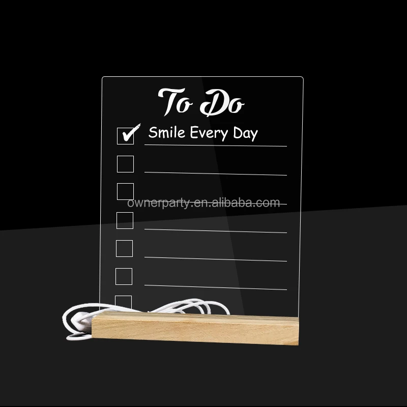 Wholesale Customized Creative Led Light Double Side Dry Erase Acrylic ...