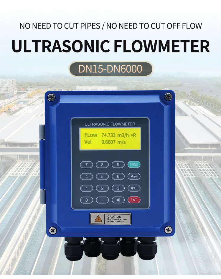 Clamp on Liquid Water Ultrasonic Flow Meter Price DN15-DN6000 ...