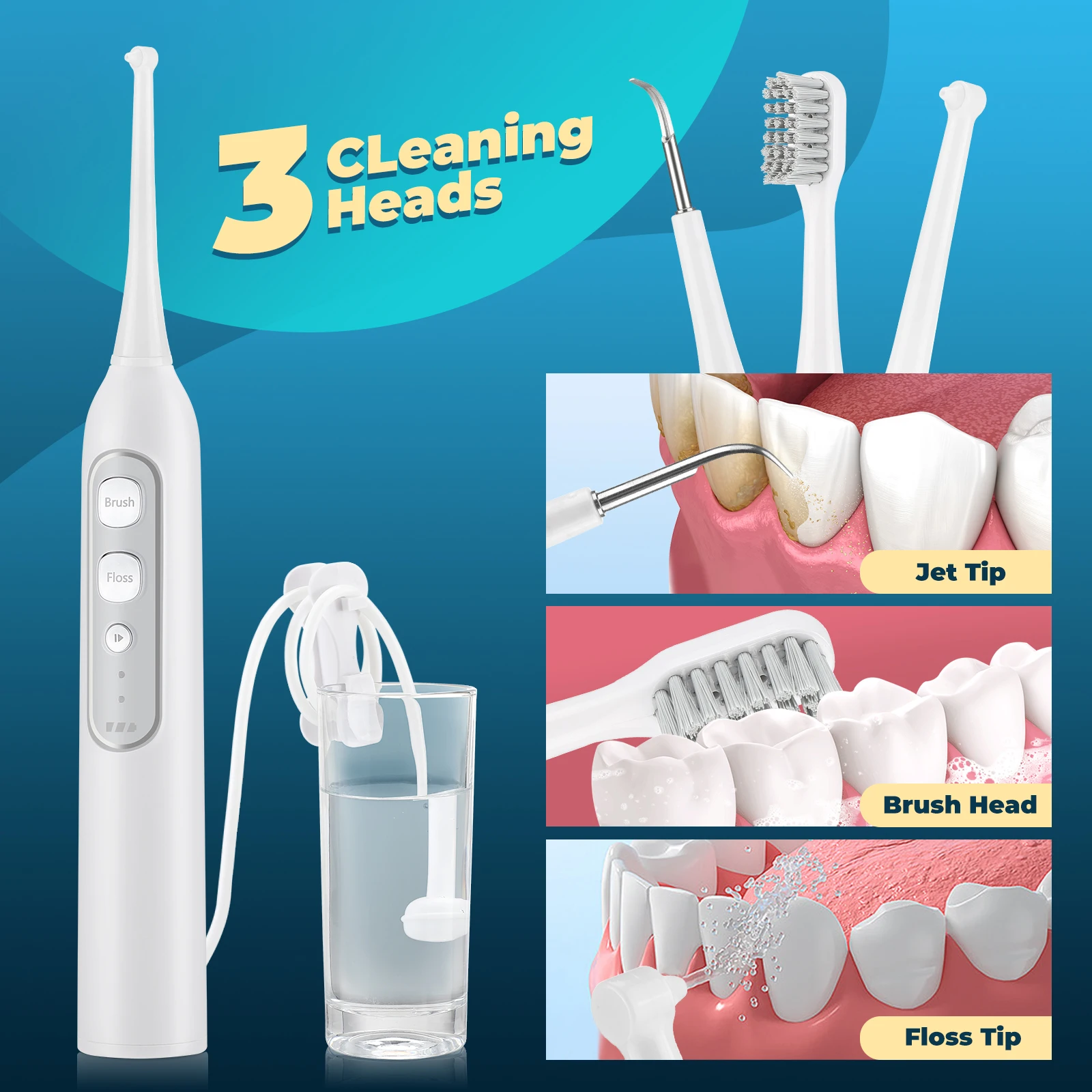 3 in 1 Teeth Cleaning Kit - Cordless Sonic Dental Scaler