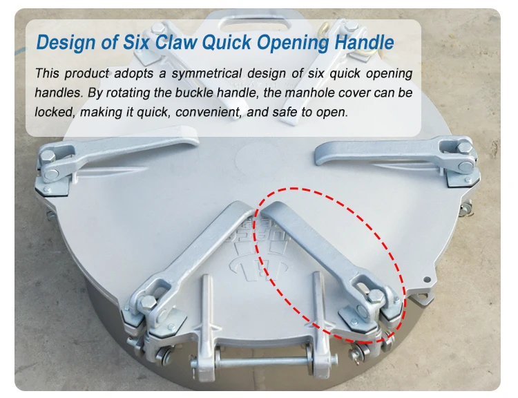 Aluminum Alloy Quick Opening Manhole Cover for Cement Tanker