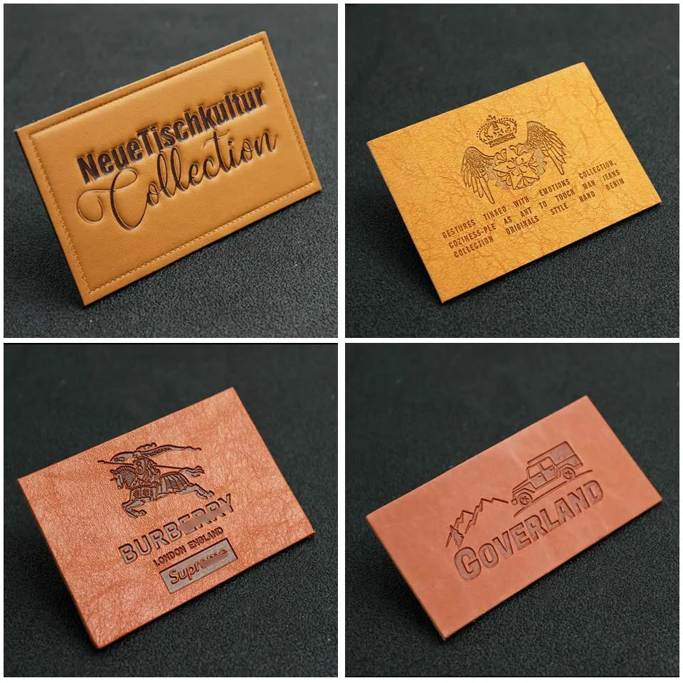 Recycled Custom Leather Patches For Clothing Handbag Pu Leather Label ...