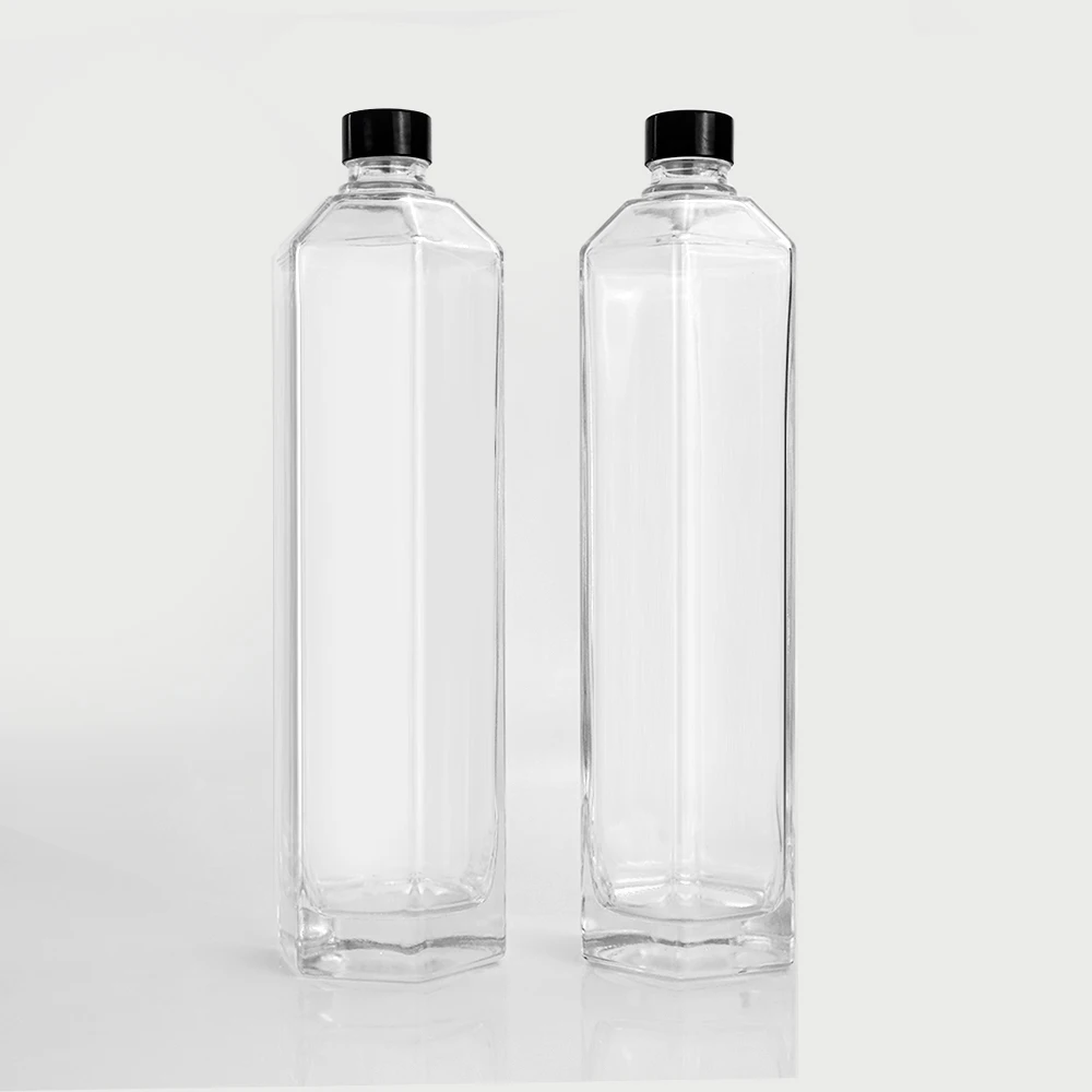 750ml Hexagonal Shape Empty Rum Whisky Vodka Spirit Glass Liquor Bottle ...