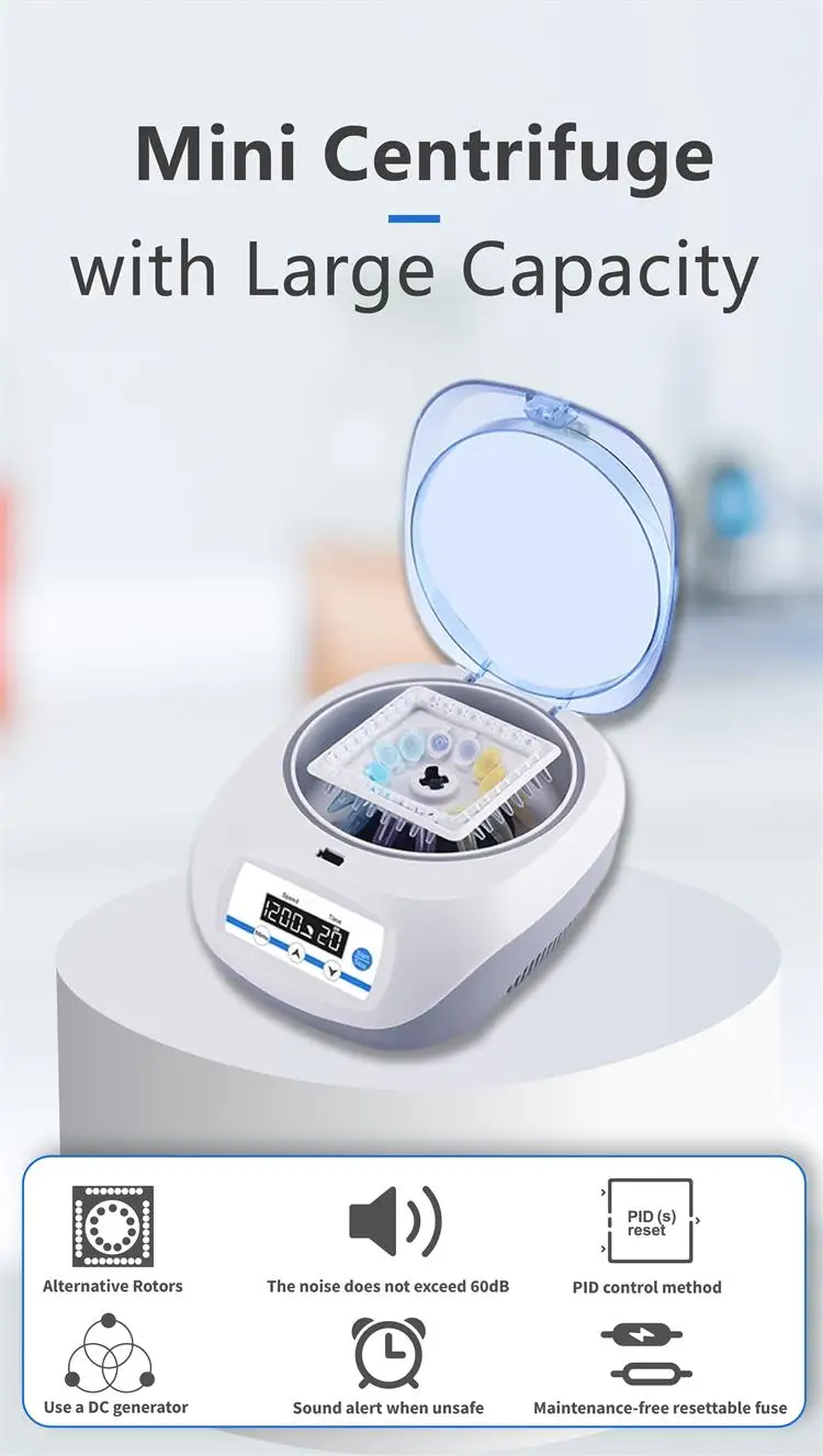 Lab Mini Hematocrit Centrifuge Desktop 12000rpm Microcentrifuga De Hematocrito Pcr Tube Digital ...
