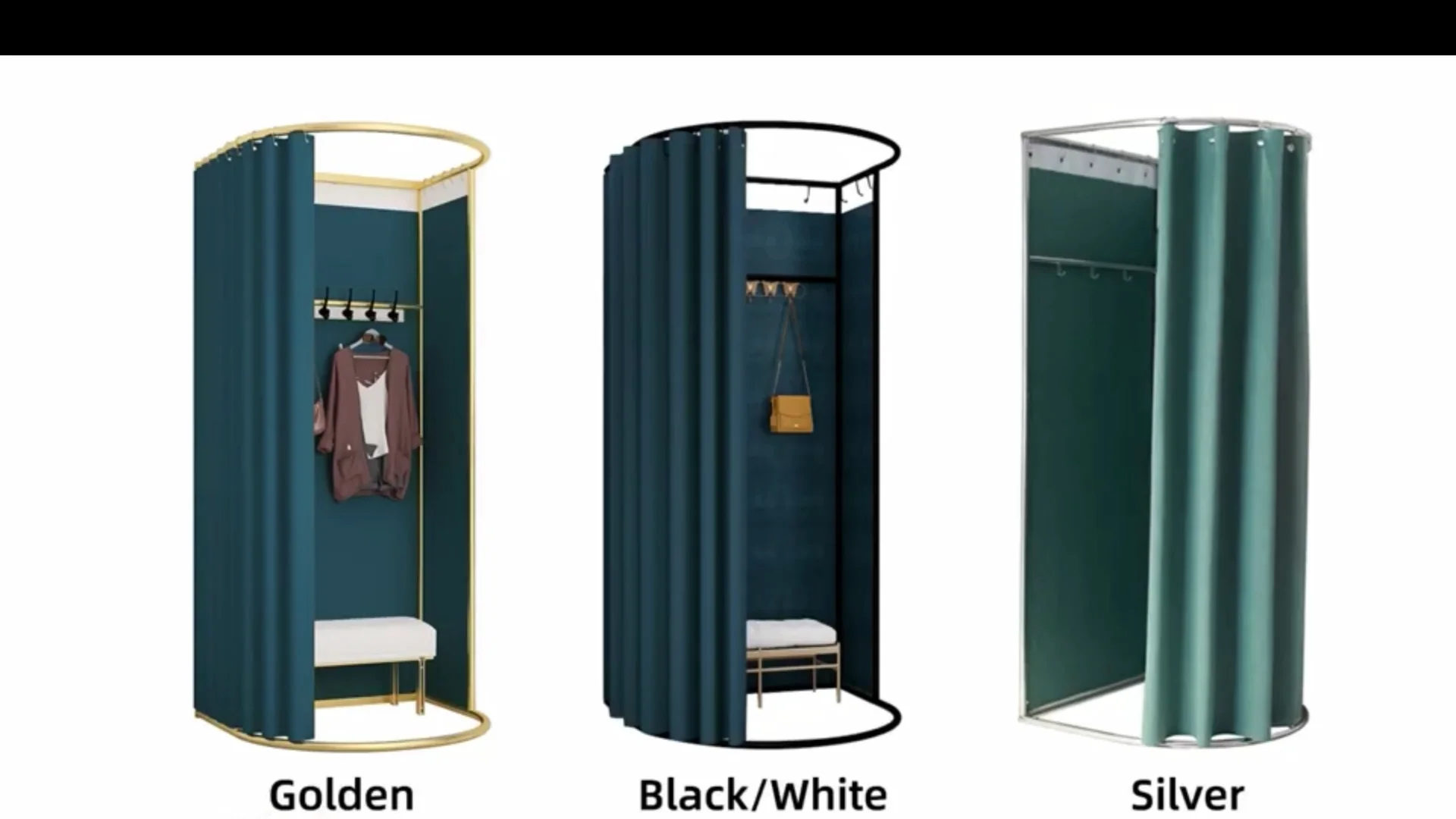 Retail Store Luxury Fitting Room Portable Movable Wall With Curtains ...