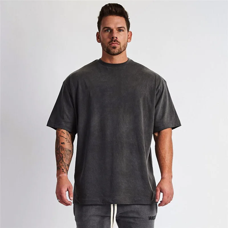 Custom Mens Oversized T-shirt Print logo 100% Cotton Plus Size Tee ...