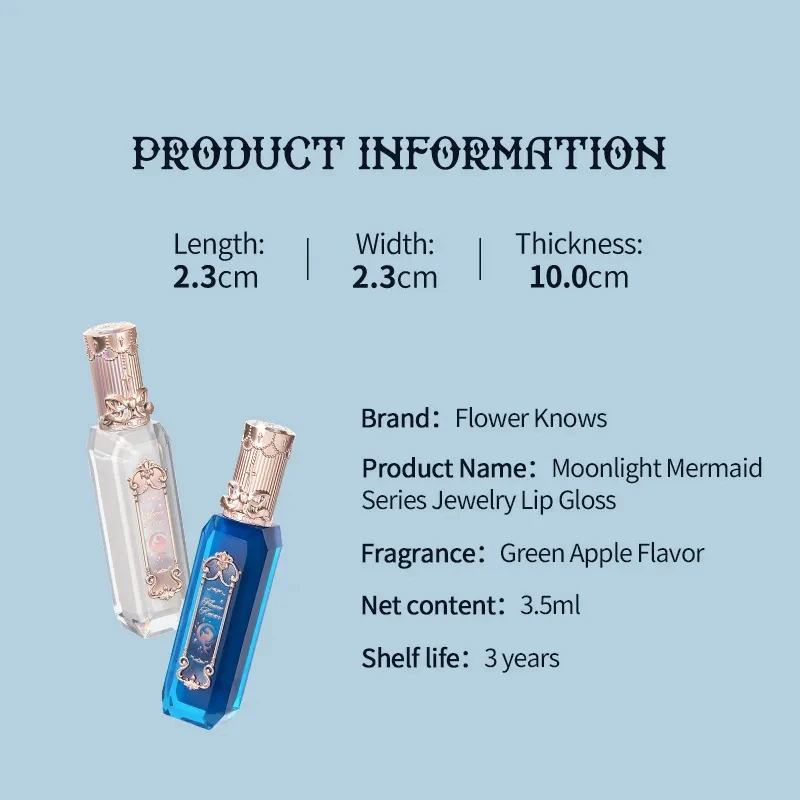 Flower Knows Moonlight Mermaid Jewelry Lip Gloss - Waterproof, Vegan ...