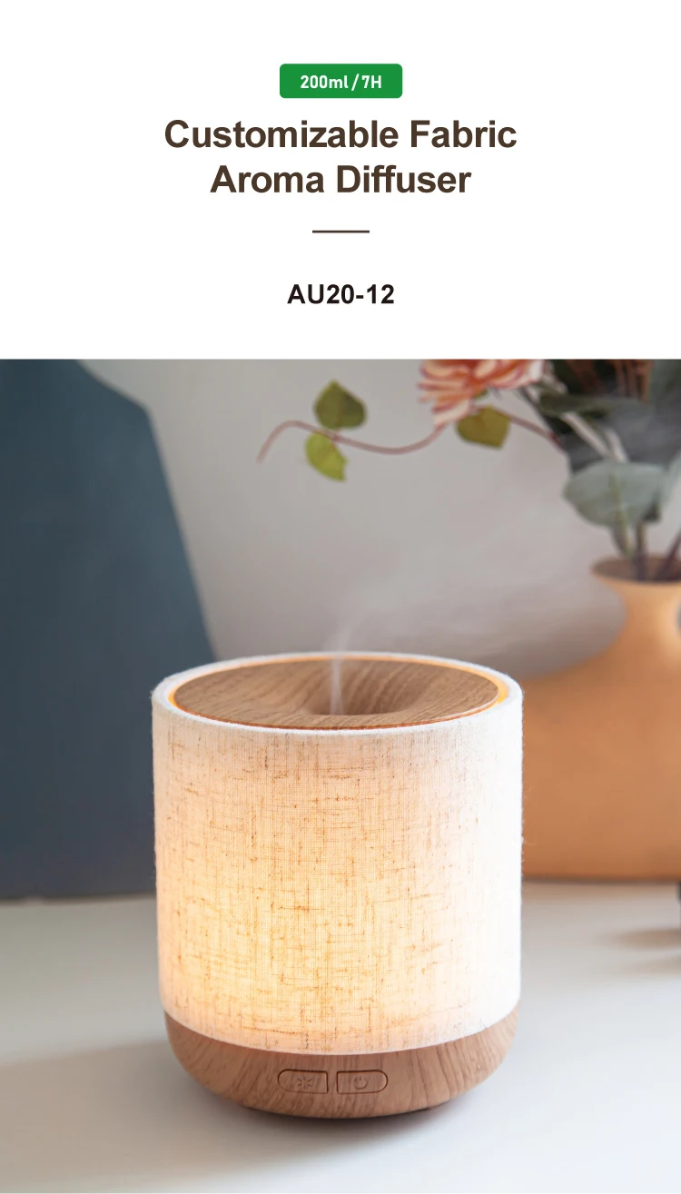 Factory Price Essential Oil Diffuser 200ml Fabric Wooden Waterproof ...