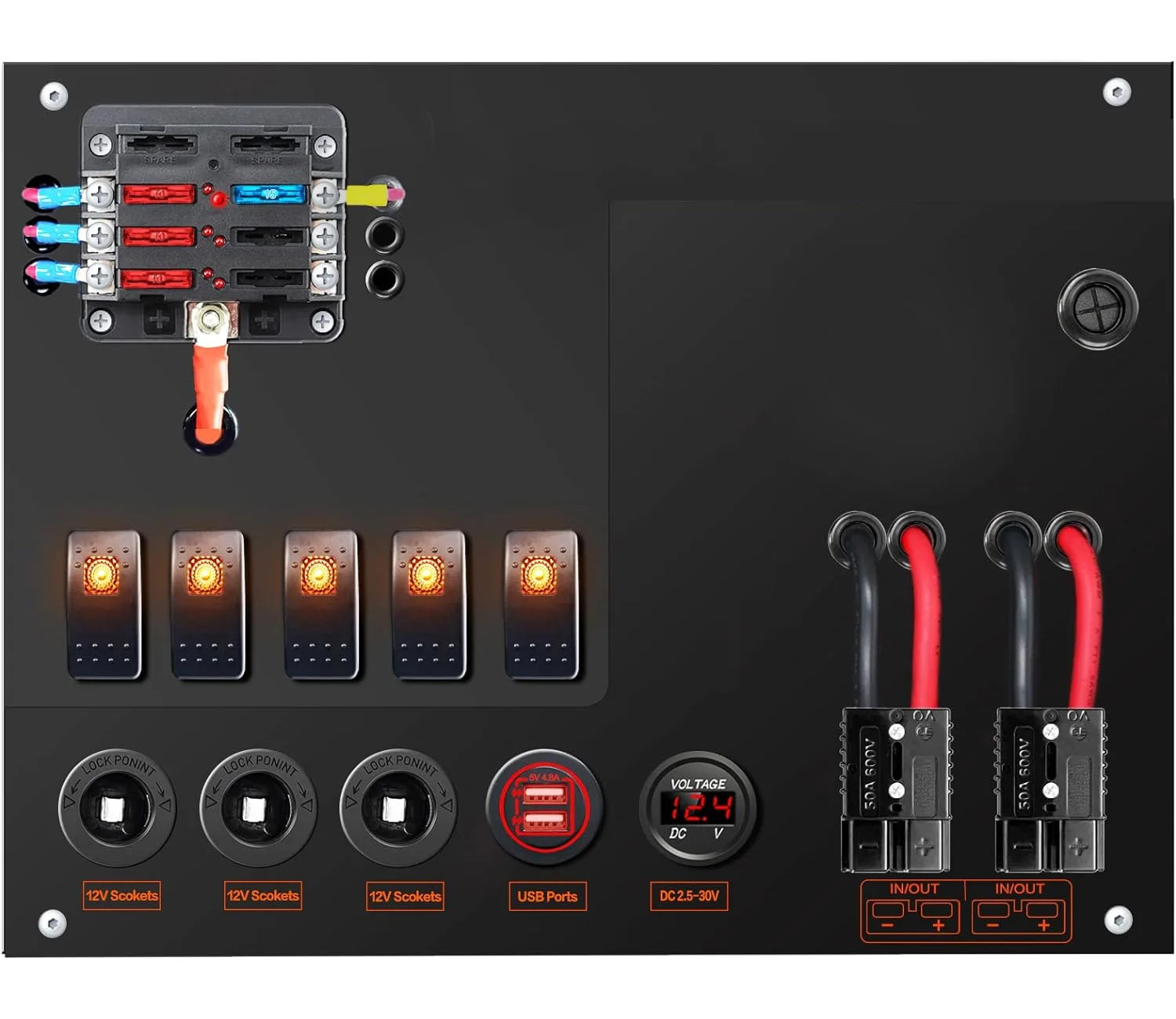 12/24v Camping Electrical System Centre Battery Power Control Box With ...