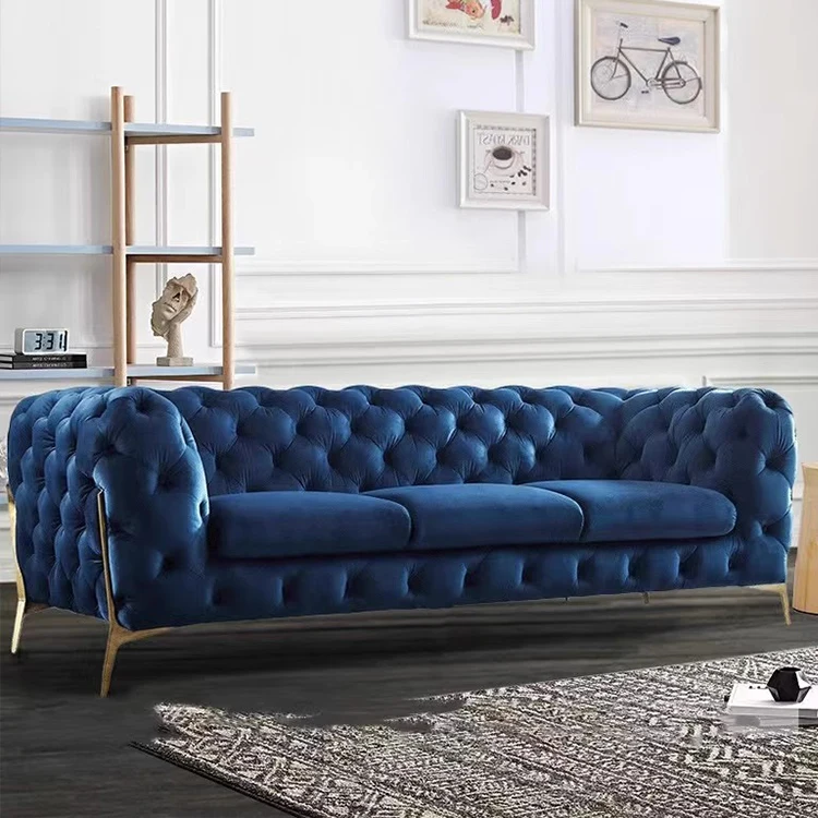 Chesterfield Design Royal Luxury Gold Foot Sofa Set