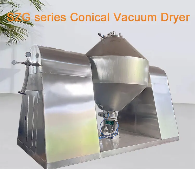 China Manufacturer Vacuum Double Cone Rotary Dryer Food Powder Double ...