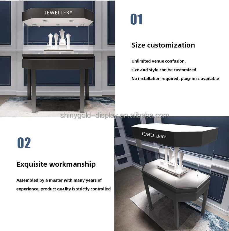 Shiny Gold Rack - Luxury Jewelry Display Showcase