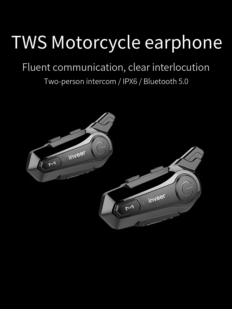 Inveer Motorcycle Bluetooth Helmet Intercom X1 - IPX65 Rugged Design