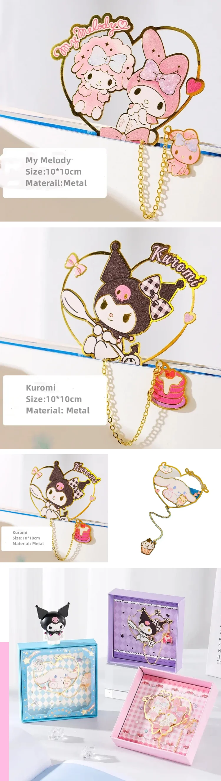 Ambr Kuromi Styling Metal Bookmark Kuromi Anime Bookmark My Melody ...