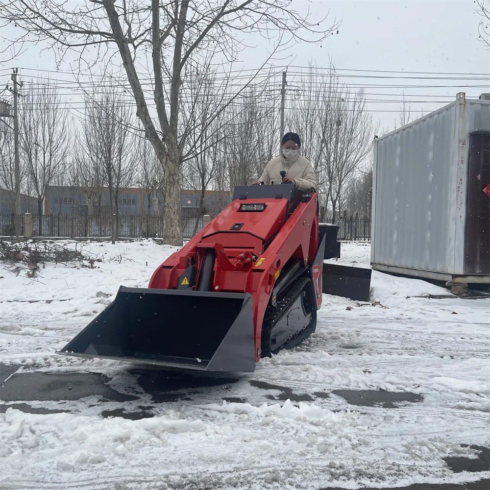 Chinese Diesel Mini Skid Steer Loader Multifunction Stand Behind Track ...