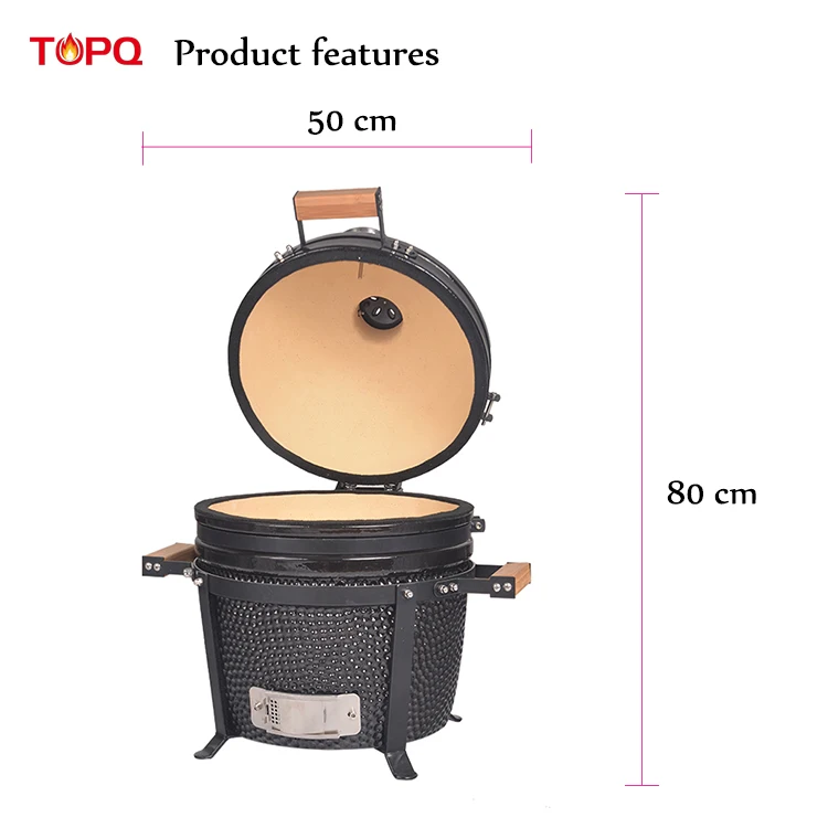 Portable TOPQ 15 Inch Green Kamado Grill Rotisserie Bbq for Sale ...