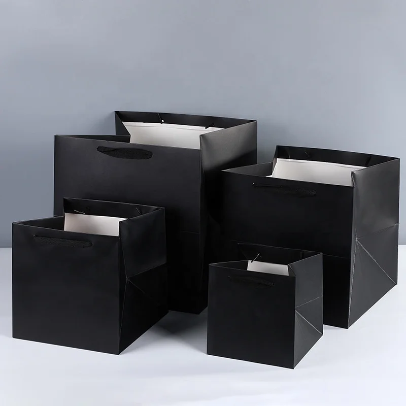 Custom Logo Square Paper Bag For Flower Boutique Shopping Bag Luxury ...