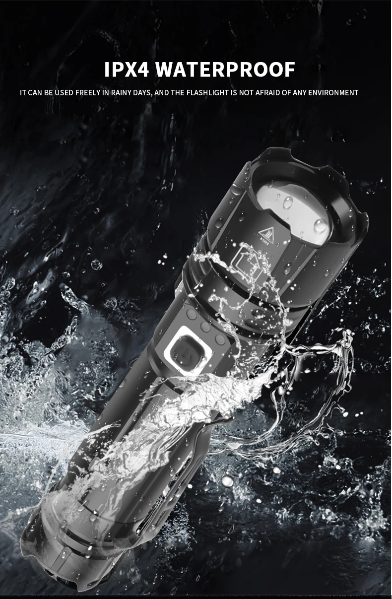 Xhp 50 Telescopic Zoom Mini Flashlight 14500 Battery Usb Rechargeable ...