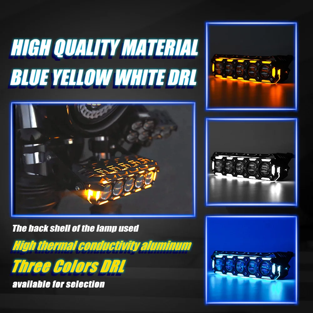 Motoled Motorcycle Headlight Mini Driving Led Light Bar 120w 25000lm 5 ...