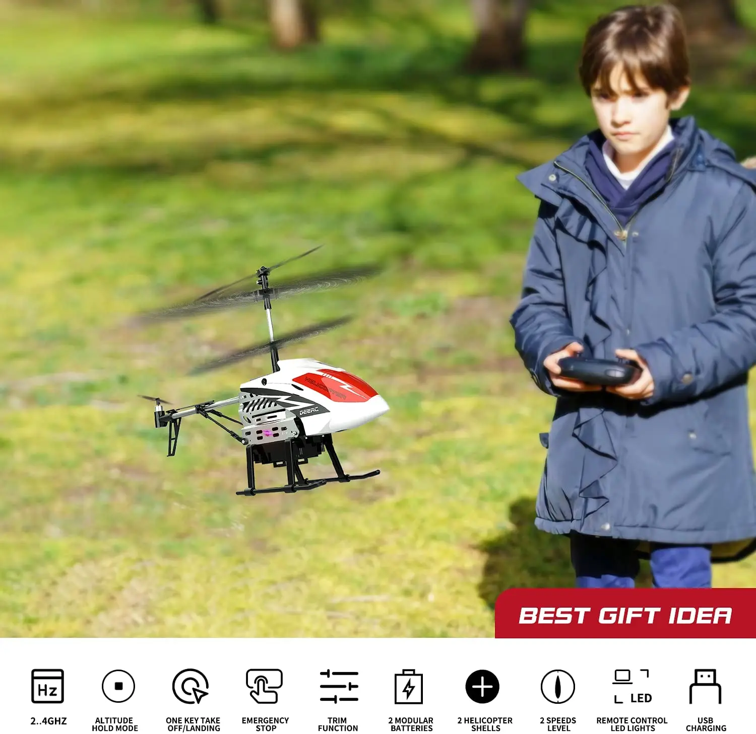 Deerc De51 Remote Control Helicopter 2.4ghz 3.5 Channel Altitude Hold Rc Helicopter With Gyro ...