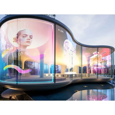 Flexible transparent FilmStore Window Advertising Led Display ...