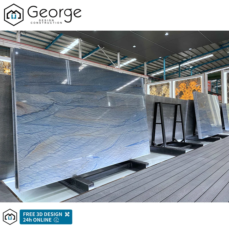 Quartzite Marble Luxury Stone Blue Marble Slab Stone For Countertops ...