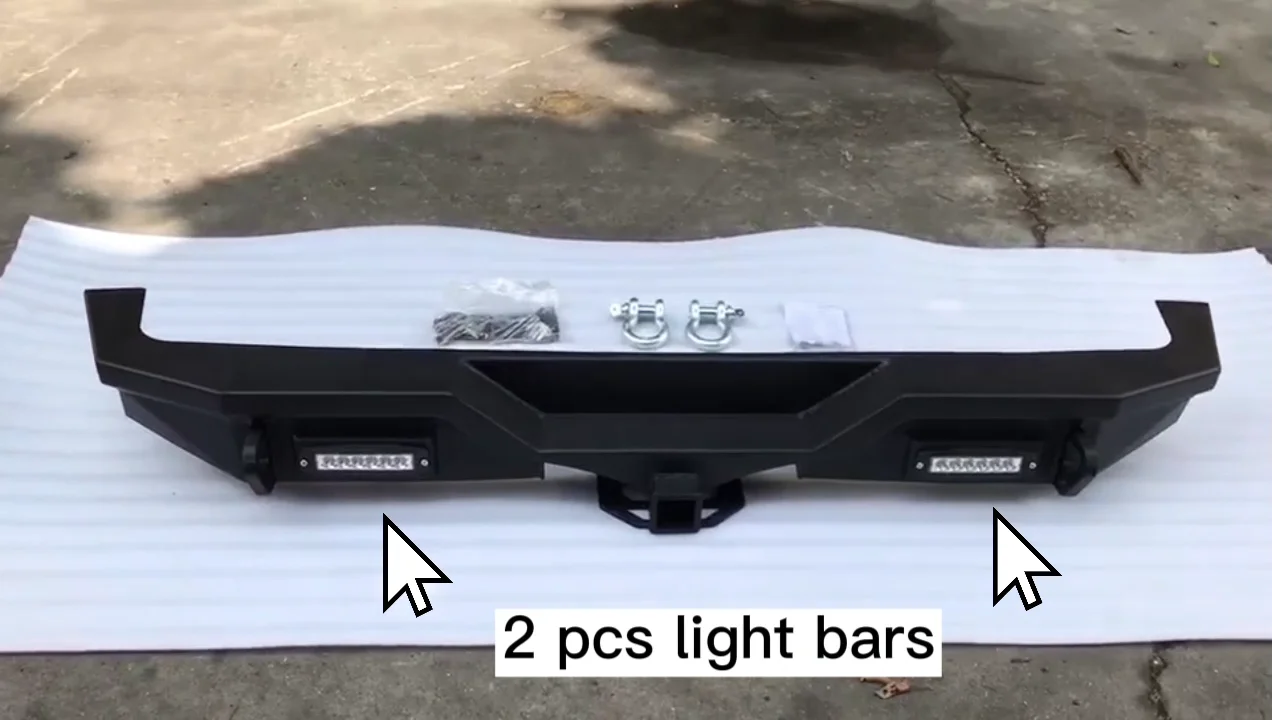 Textured Rear Bumper With Lights D Rings For Jeep Wrangler Tj - Buy ...