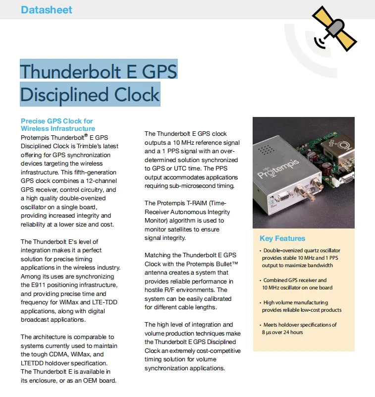 Protempis Thunderbolt E GPS Disciplined Clock| Alibaba.com
