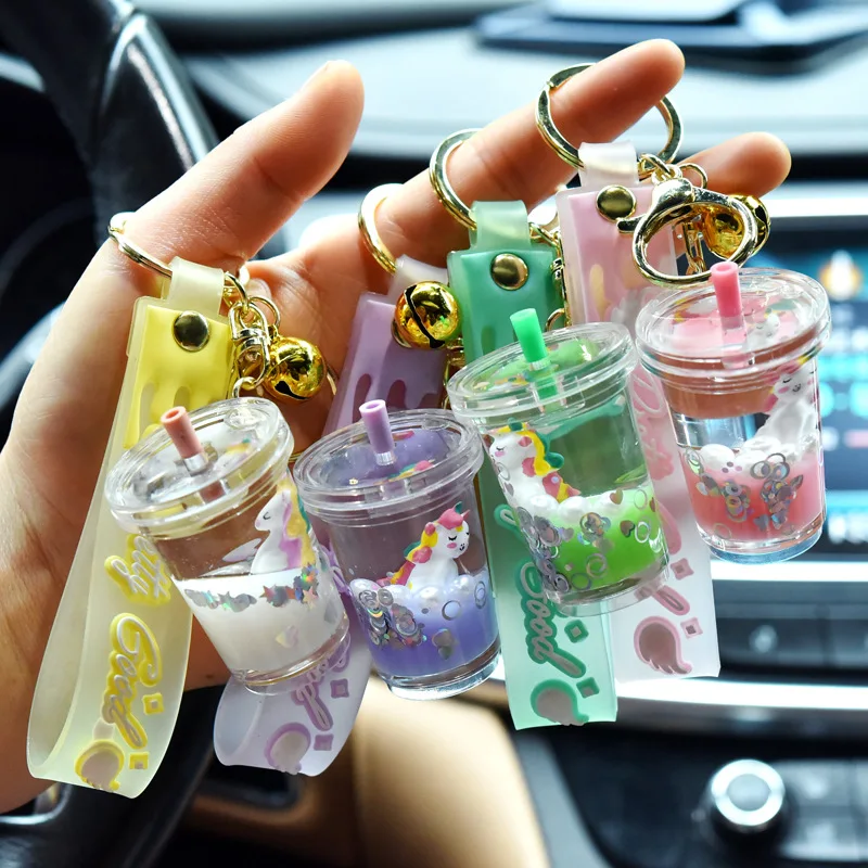 Cute Acrylic Quicksand Cartoon Unicorn Bubble Boba Milk Tea Cup ...