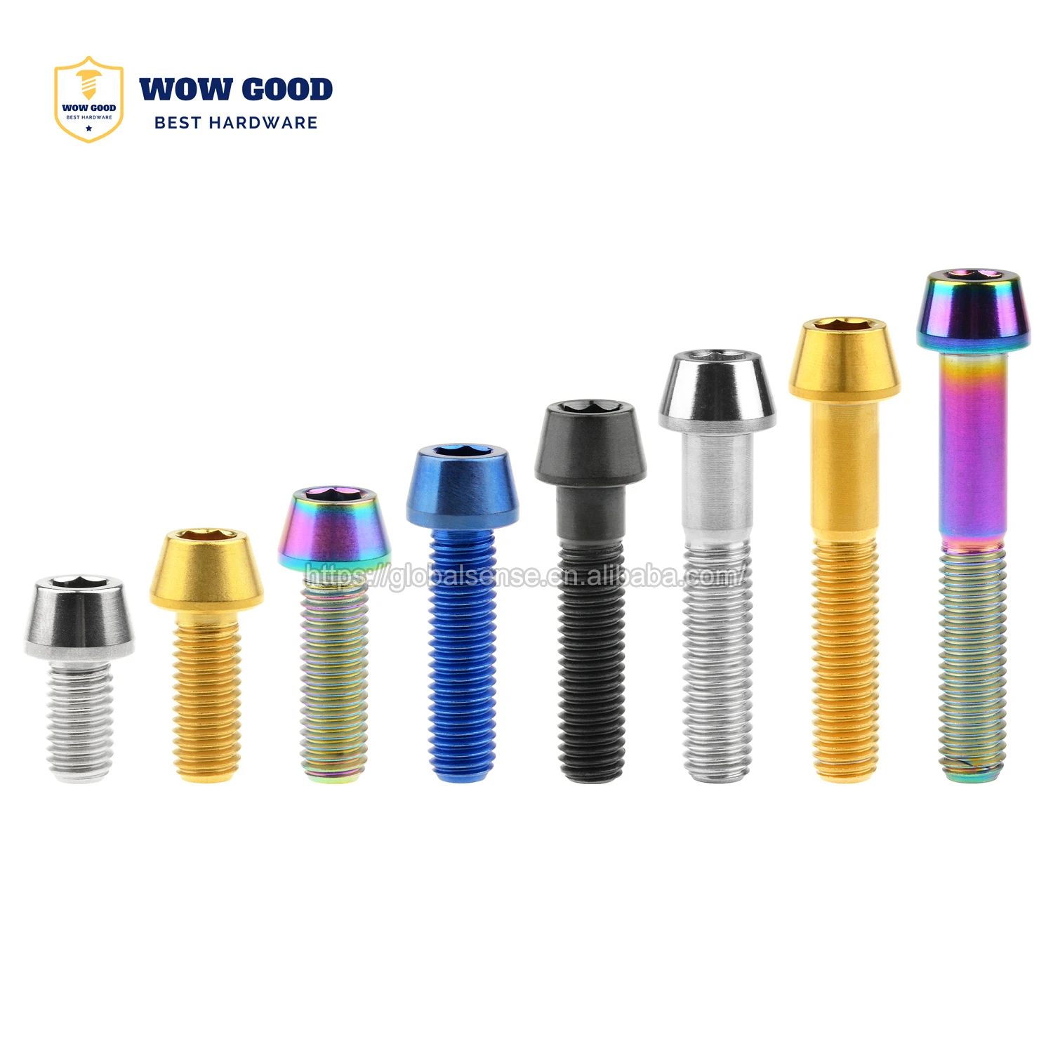 Custom M5 M8 X 15 20 25 30 35 40 45 mm Bicycle Titanium Cone Head Stud ...