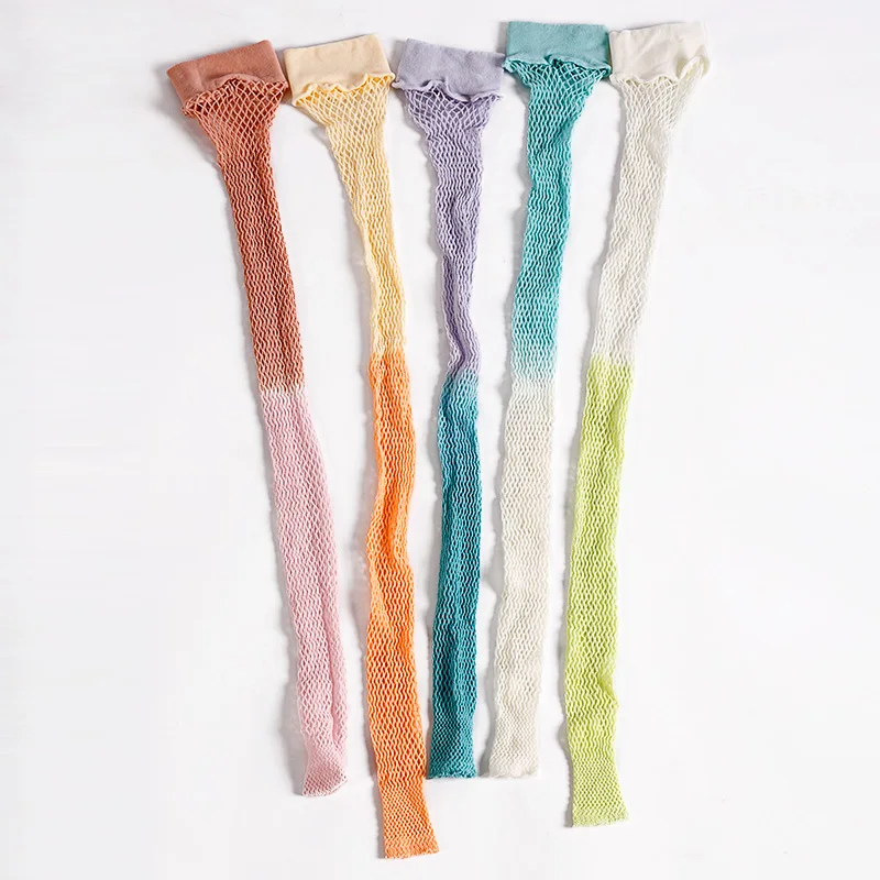 Gradient Candy Color Fishnet Thigh High Colorful Stockings - Buy ...