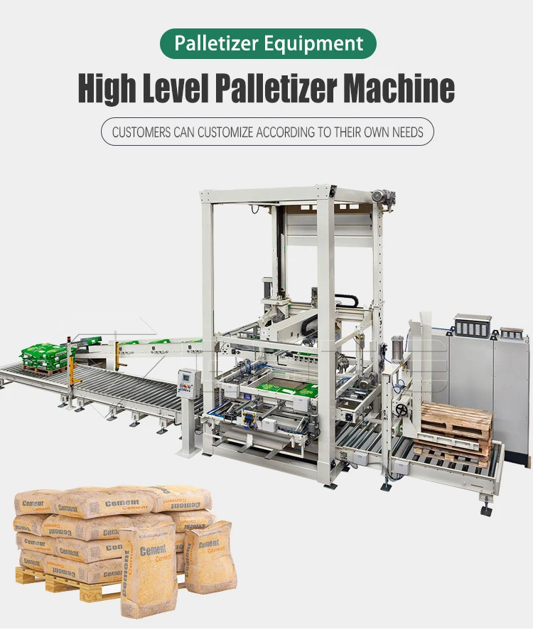 Gate 20kg Load Automatic Industrial Robot Column Bag Palletizer Machine ...