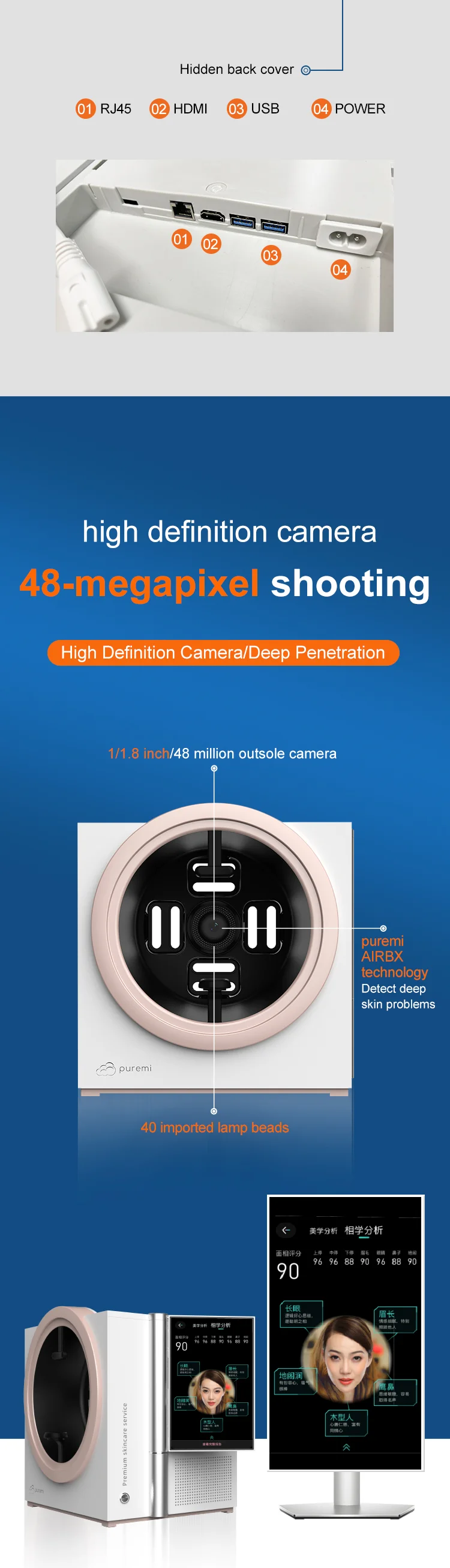 Professional Magic Mirror Aisia Facial Scanner 3d Skin Analysis System Analizador De Piel Visia ...