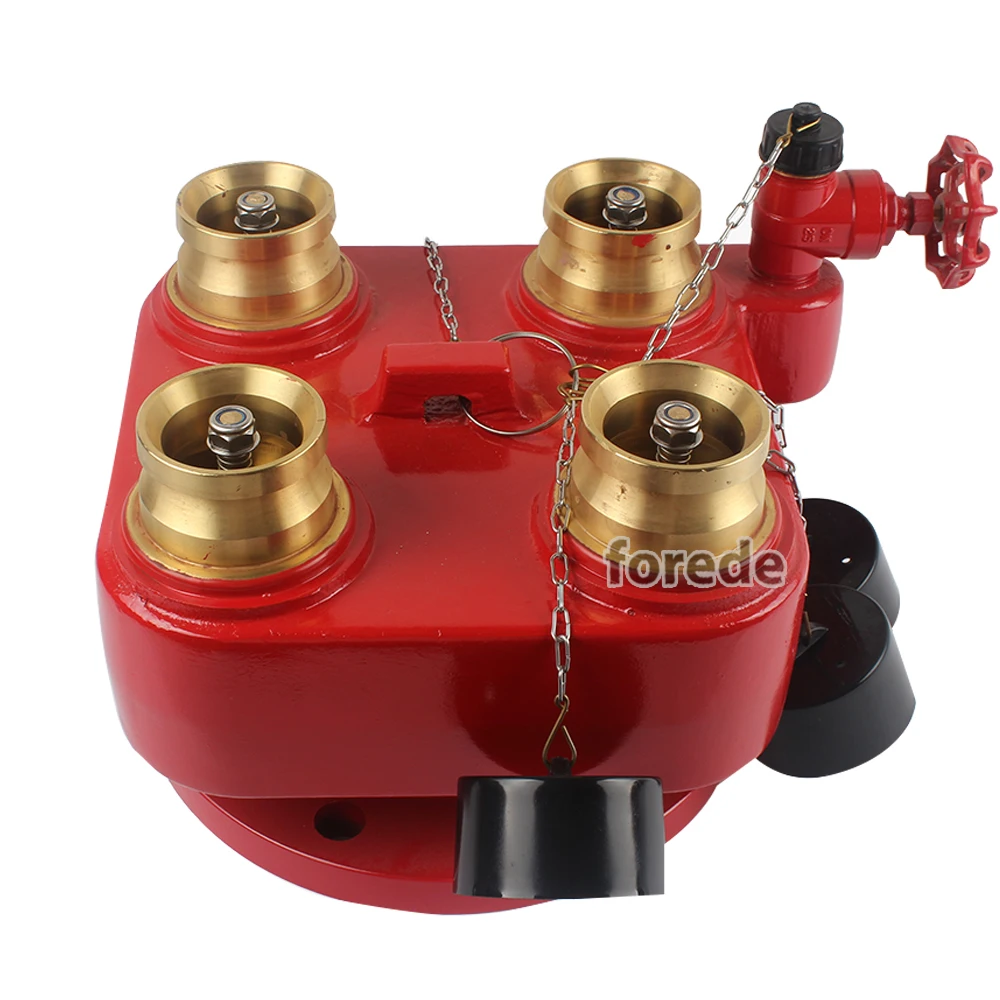 Forede 4 Way Fire Breeching Inlet Cast Iron For Fire Fighting Fireman ...