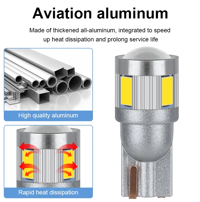 White Color 5730 6smd 12v Canbus Auto Wedge Parking Lights Width ...