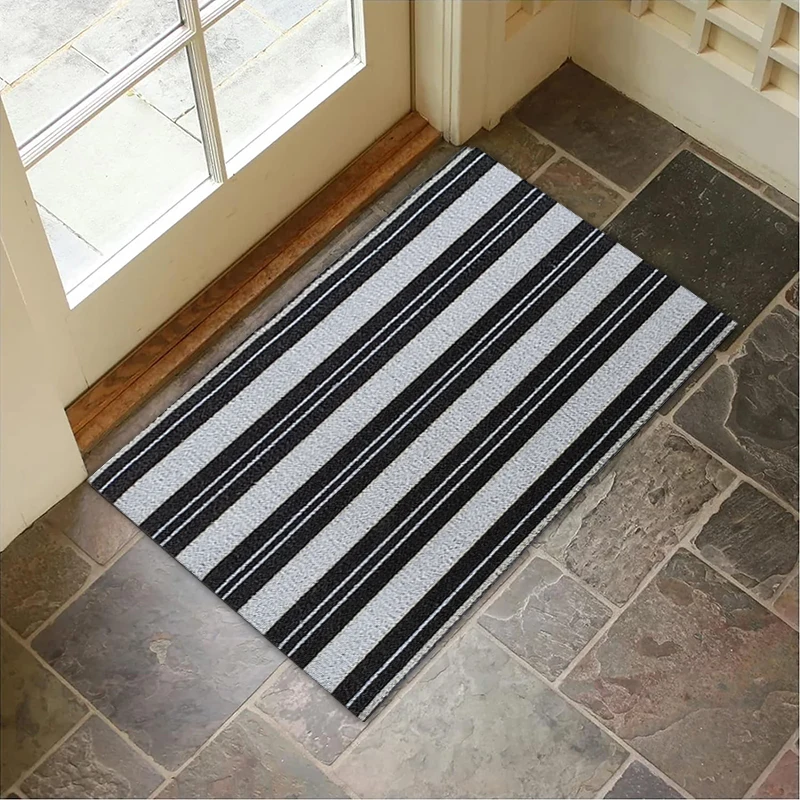 Heavy-duty Striped Teslin Pvc Loop Doormat Front Welcome Entrance Door ...