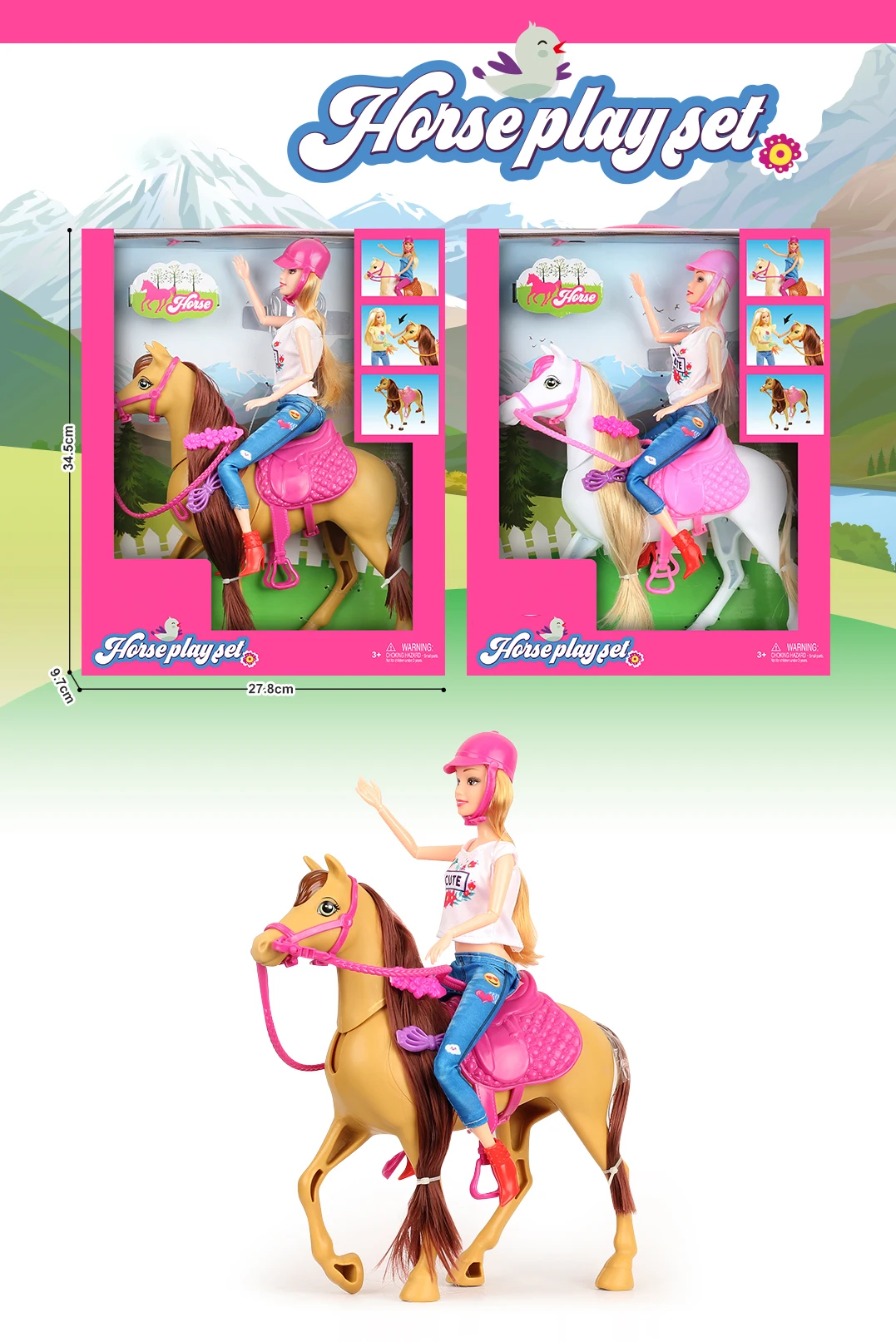 Fashion Dolls with Jumper Horse Toys - Equestrian Fun