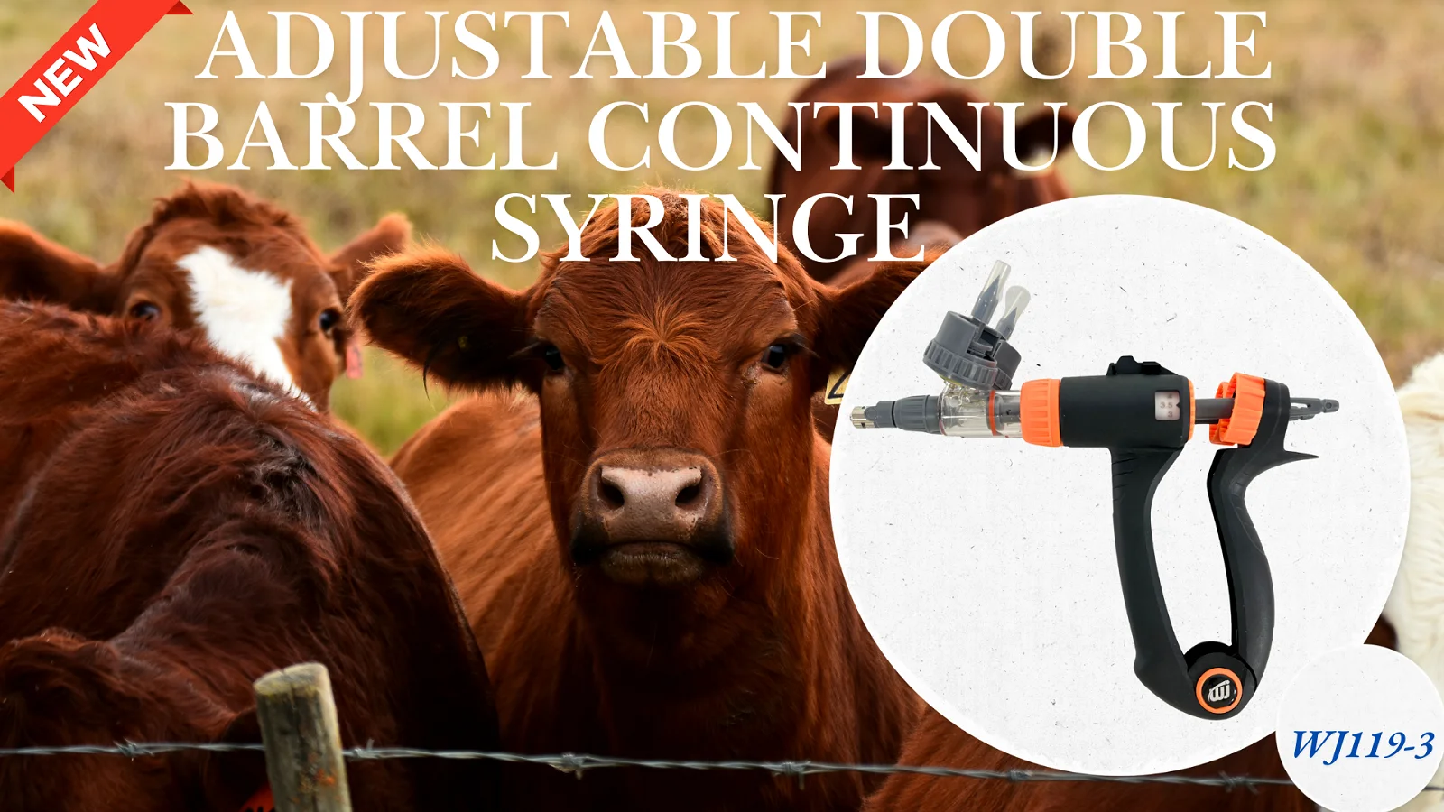 5ml Livestock Dose Injector Adjustable Double Barrel TPX Syringe for ...
