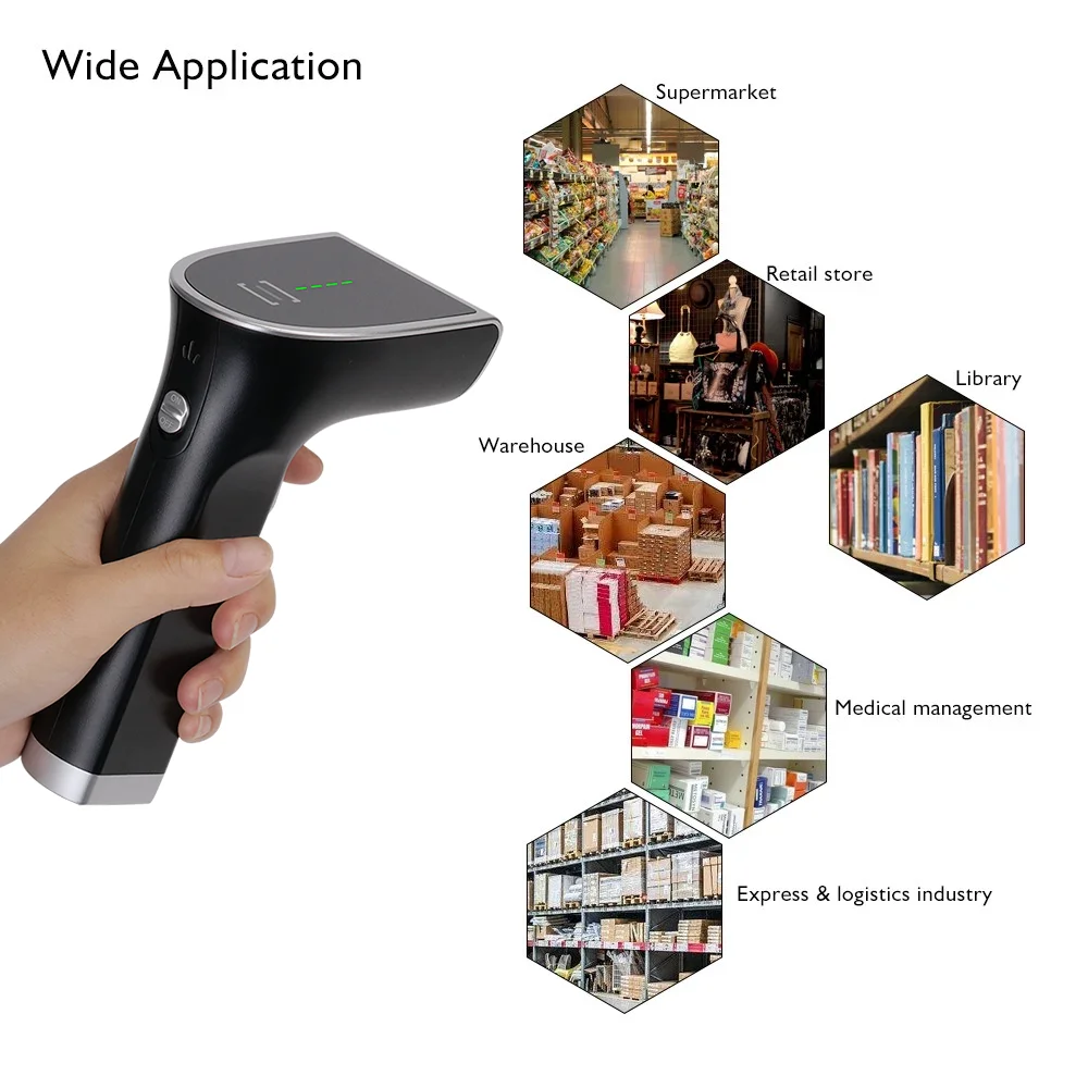 YHDAA Fast Scanning Wireless Bluetooth 1D Barcode Reader Laser Barcode ...