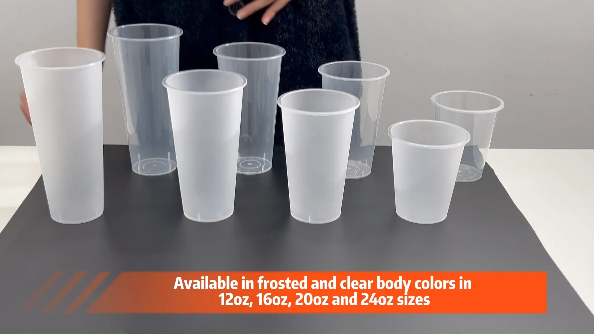Custom Logo U Shape Bubble Tea Cup 16oz Clear Disposable Plastic Boba ...