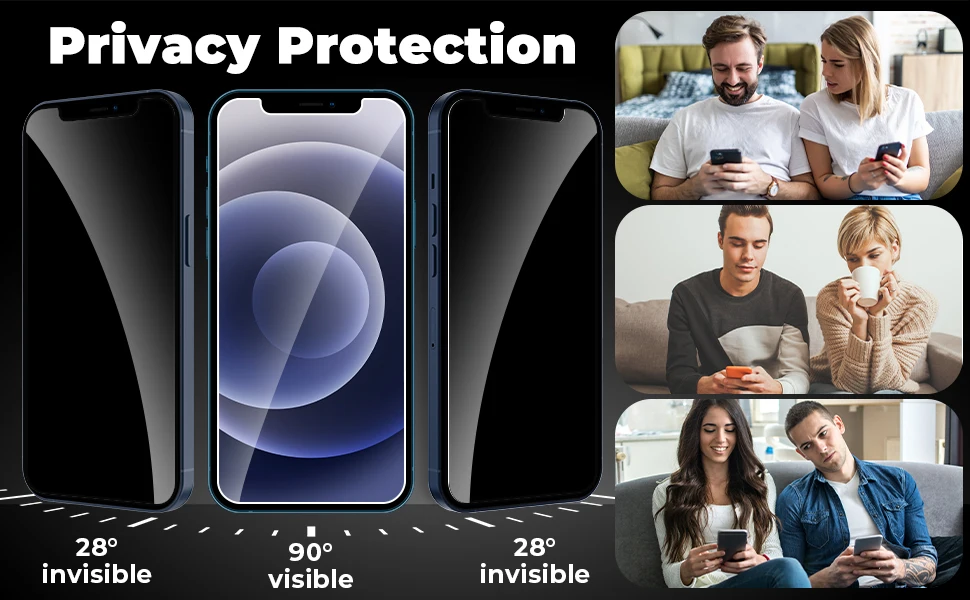Antispy Polarized White Premium Mobile Tempered Privacy Glass Screen ...
