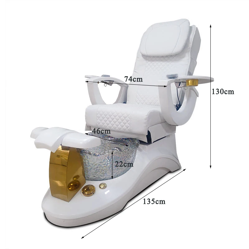 Nail Salon Furniture Equipment White Golden Electric Reclining Massage ...