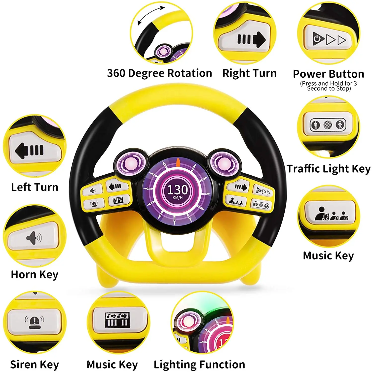Jinming Children's Simulation Mini Steering Wheel Toys
