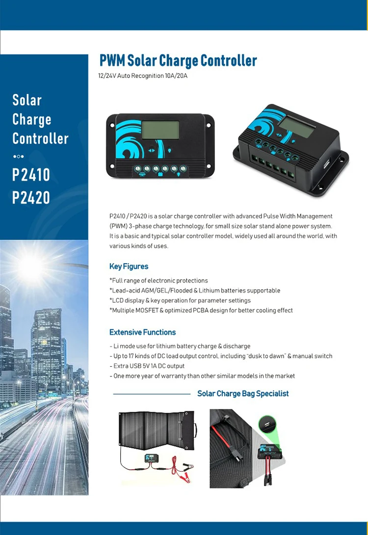Helios Oem Pwm 12v 24v 20a Charger Controller With Lcd Display Solar ...