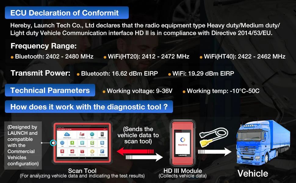 LAUNCH X431 Smartlink C - Heavy Duty Truck Diagnostic Tool