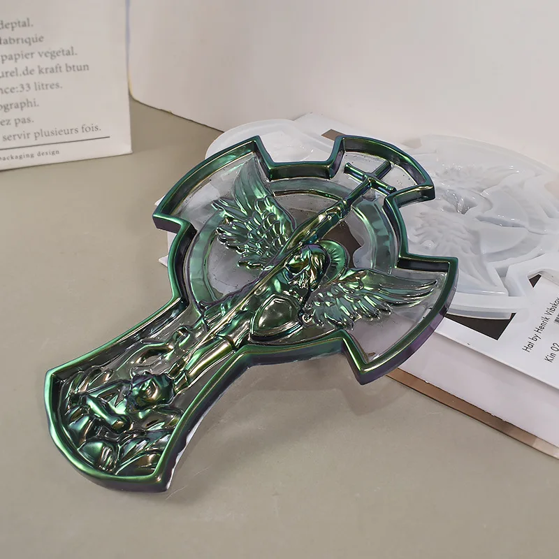 Epoxy Resin Plaster Mike Hanging Cross Storage Dish Silicone Mold - Buy ...